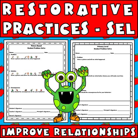 Elementary Think Sheet Set To Problem Solve Behavior Restorative