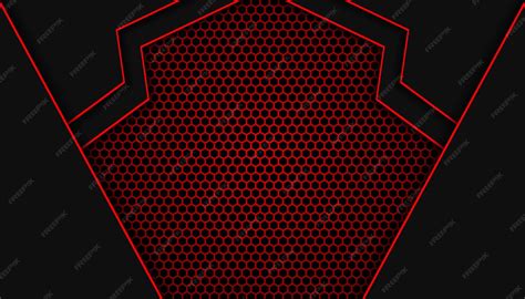 Premium Vector Abstract Dark Red Futuristic Gaming Background With A