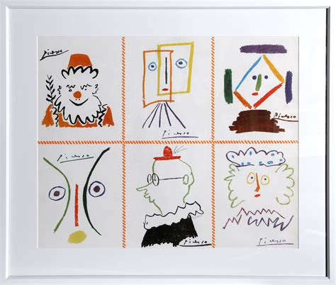 Pablo Picasso Portraits Screenprint Wallpaper Picasso Prints