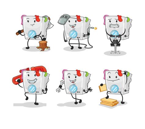 Washing Machine Vector Cartoon 10102861 Vector Art At Vecteezy