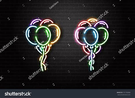 Vector Realistic Isolated Neon Signs Balloons Stock Vector Royalty