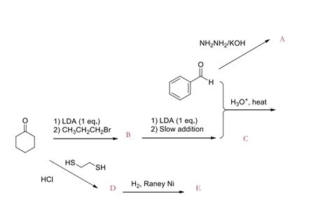 Solved NHANH/KOH H307, heat 1) LDA (1 eq.) 2) CH3CH2CH2Br 1) | Chegg.com