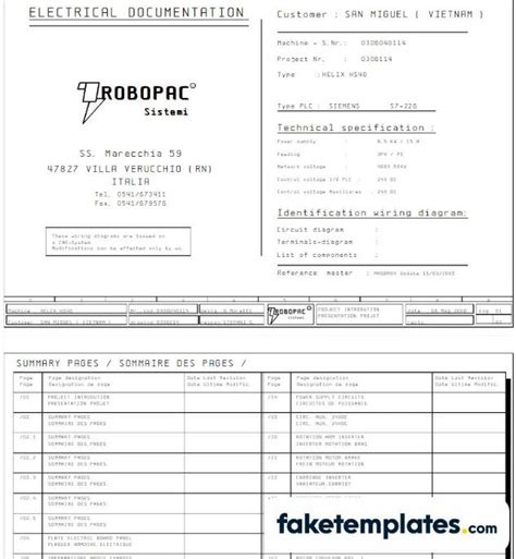 Fake Italy Ropobac Systemi Utility Bill Download Word And Pdf Template Download Fake Templates