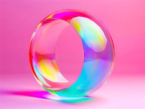 A Colorful Glass Ring On A Pink Background Stock Image Image Of Soap