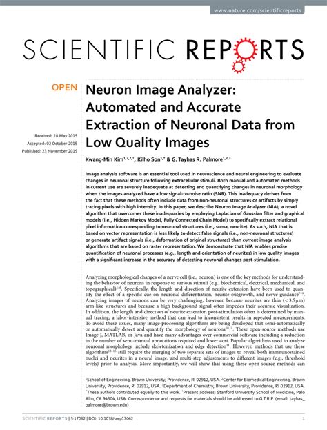 Pdf Neuron Image Analyzer Automated And Accurate Extraction Of