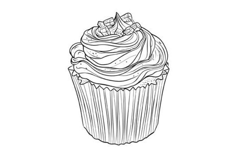 Cupcake Coloring Page For Adults Graphic By Forhadx Creative Fabrica