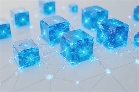 Interconnected Blue Cubes Abstract Network Technology Concept Digital Connectivity Innovation