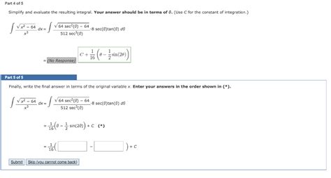 Solved Evaluate ∫x3x2−64dx First Write The Appropriate