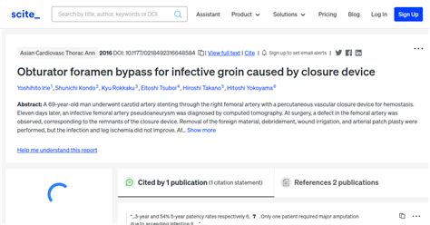 Obturator Foramen Bypass For Infective Groin Caused By Closure Device Obturator Foramen Bypass For Infective Groin Caused By Closure Device