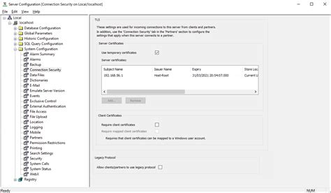 Server Administration Guide Configure The Connection Security
