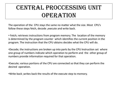 Ppt Central Proccessing Unit Powerpoint Presentation Free Download