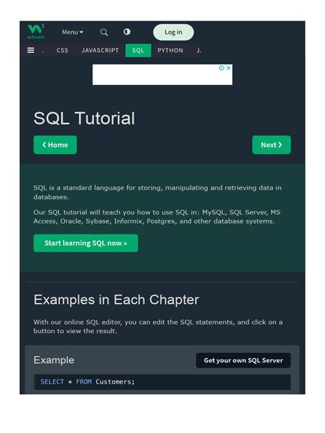 sql tutorial pdf