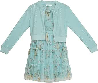 Beautees Girls Bomber Jacket And Flutter Sleeve Tiered Mesh Dress Set Clothing