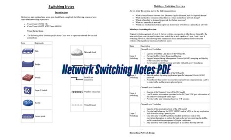Network Switching Notes PDF Connect Techs