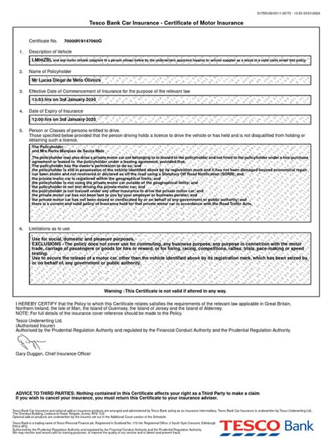 Insurance Documents Pdf Insurance Vehicle Insurance