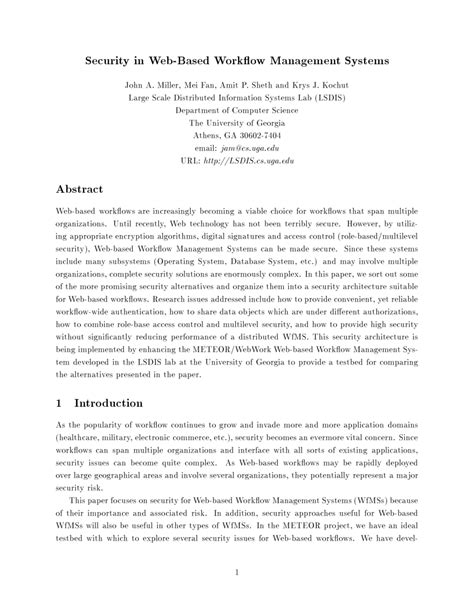 Pdf Security In Web Based Workflow Management Systems