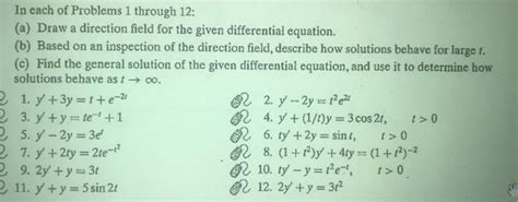 solved in each of problems 1 through 12 a draw a