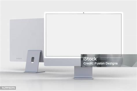 모니터 24 인치 모형 템플릿 프리젠 테이션 브랜딩 기업 정체성 광고 브랜딩 비즈니스 3d 렌더링 형판에 대한 스톡 사진 및 기타 이미지 Istock