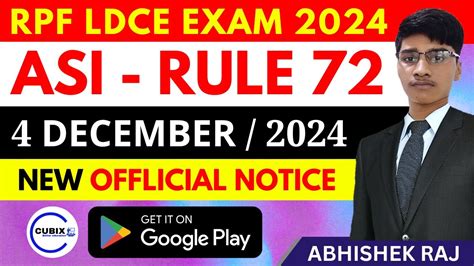 asi rule 72 mock test notification rpf ldce by abhishek raj