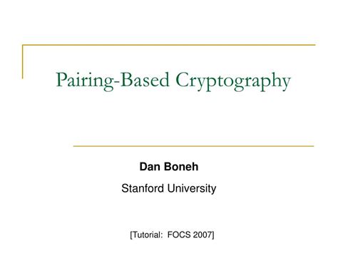 Ppt Pairing Based Cryptography Powerpoint Presentation Free Download