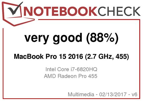 Apple MacBook Pro 15 Late 2016 2 7 GHz 455 Notebook Review NotebookCheck Net Reviews