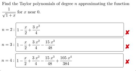Solved Find The Taylor Polynomials Of Degree N Approximating