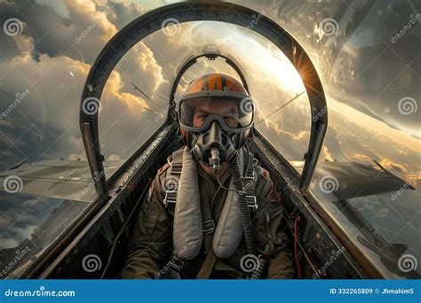 Fighter Jet Pilot Cockpit View Stock Illustration Illustration Of