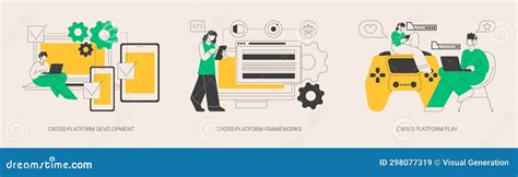 Cross Platform Software Abstract Concept Vector Illustrations Stock