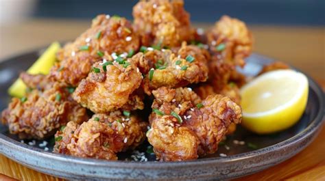 A Plate Of Crispy And Flavorful Karaage Japanesestyle Fried Chicken