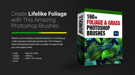 Artstation 160 Foliage And Grass Photoshop Brushes Brushes