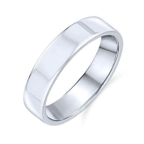 Bling Jewelry Unisex Flat Cigar Wedding Band Ring Traditional 925