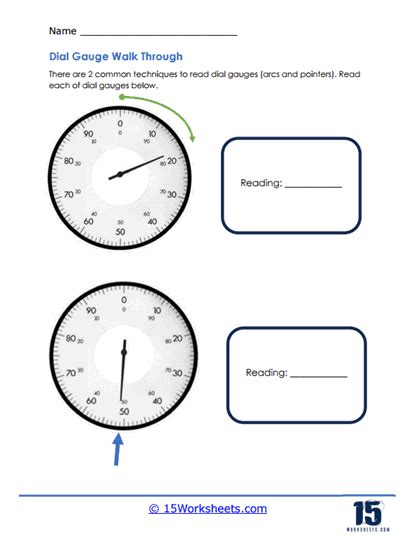 Reading Dial Gauges Worksheets Take Measures 15
