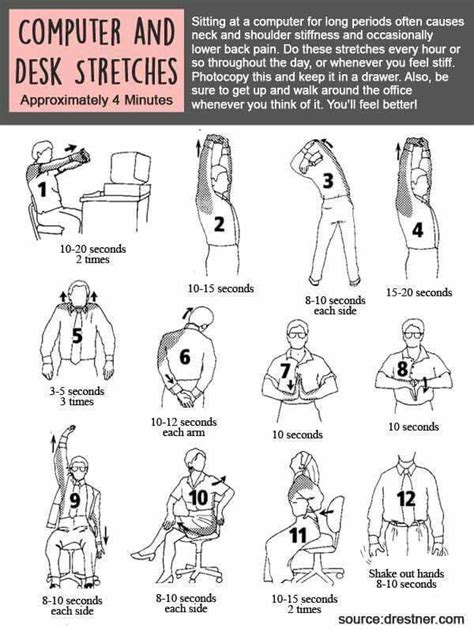 Desk And Computer Stretches With Images Tlc Diet Workout At Work