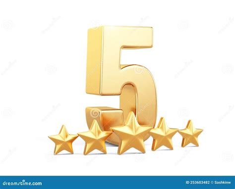 Cinco Números Y Cinco Estrellas De Oro 5 Estrellas Que Califican Un