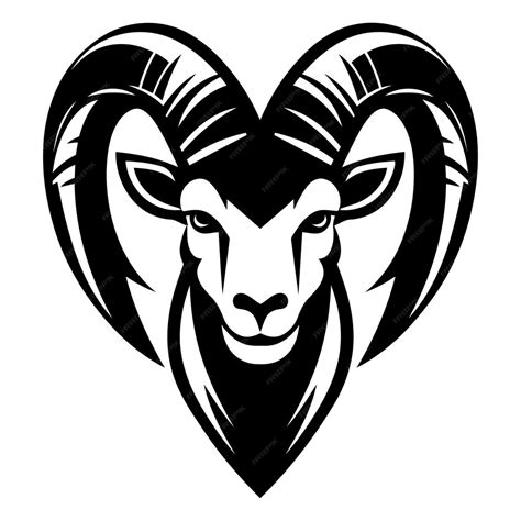 A Bold And Striking Black And White Illustration Of A Rams Head Forming