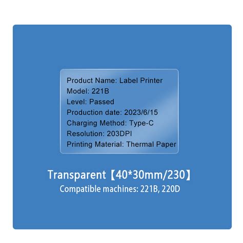 Clabel 221b Portable Label Printer Bluetooth Thermal Printer