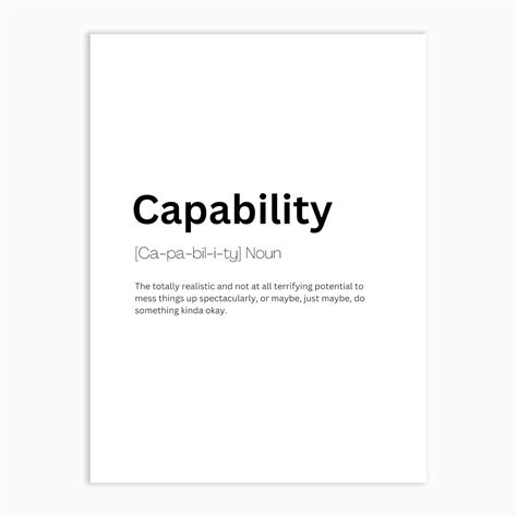 Capability Definition Meaning Art Print By Kaigozen Fy