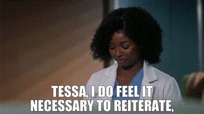 Yarn Tessa I Do Feel It Necessary To Reiterate Greys Anatomy