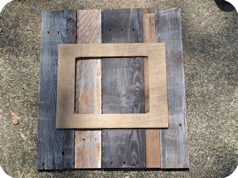 Pallet And Burlap Picture Frame