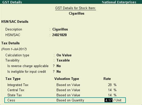Calculation Of Gst Based On Slab Rateprice Cess On Quantity Cess On