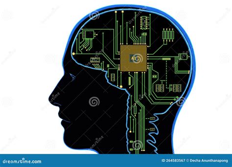 Brain With Cpu Microchips Stock Image Image Of Datum 264583567