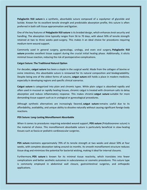 Ppt Understanding The Use And Benefits Of Polyglactin 910 Suture Catgut Suture And