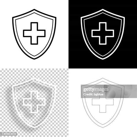 Shield With Cross Icon High Res Illustrations Getty Images