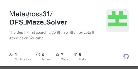 github metagross31 dfs maze solver the depth first search algorithm