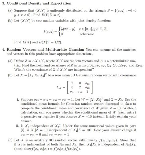 Solved Conditional Density And Expectation A Suppose Chegg