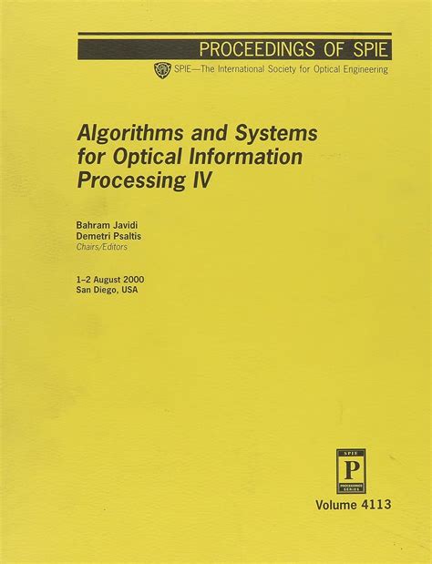 Algorithms And Systems For Optical Information Processing Iv 1 2