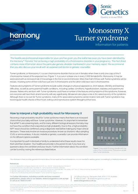 Monosomy X Turner Syndrome Information For Patients Docslib