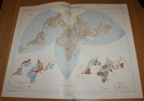 Map Showing World Physiography Bartholomews Regional Projection