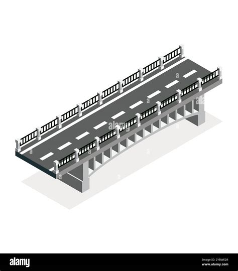 Isometric Bridge Vector Illustration Road Icon Urban Infrastructure