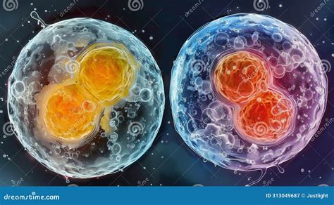 A Sidebyside Comparison Of A Healthy Fertilized Egg Cell And An Unfertilized Egg Cell With